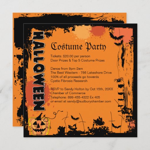 Halloween Costume Party Invitation | Zazzle