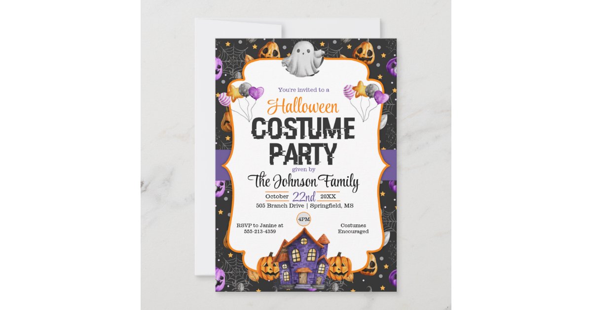 Halloween Costume Party Invitation | Zazzle