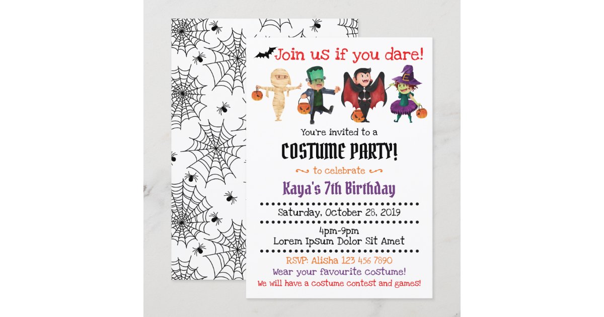 Halloween Costume Party Invitations | Zazzle