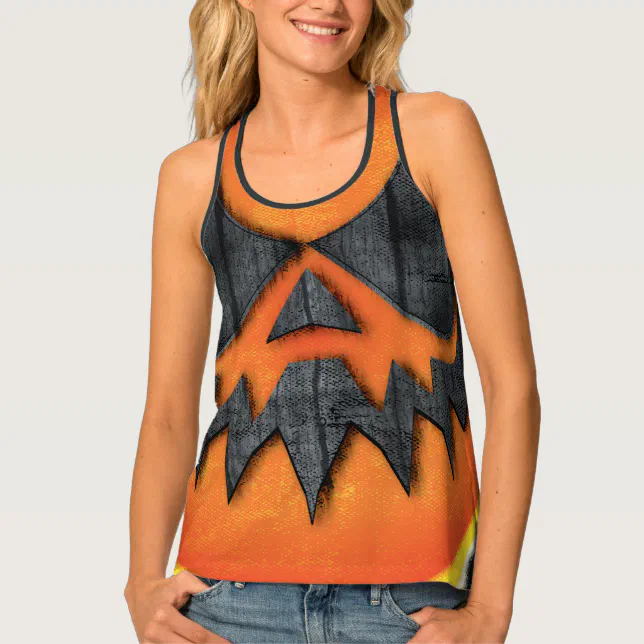 Halloween Costume Party Scary Pumpkin Tank Top | Zazzle