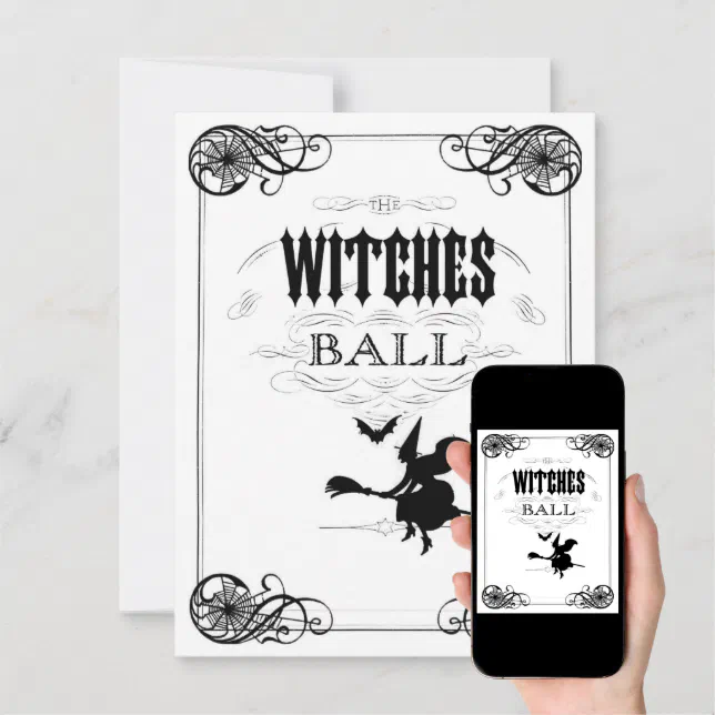 Halloween Costume Party Witch's Ball Invitation | Zazzle