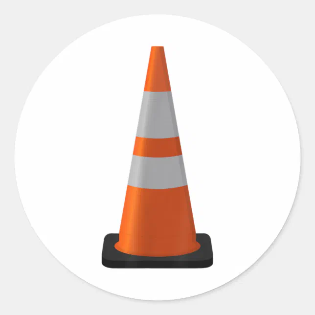Halloween Costume Traffic cone funny simple safety Classic Round ...