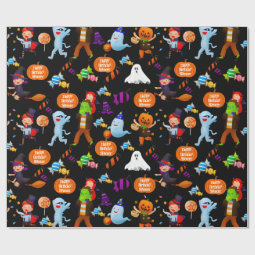 Halloween Costumes Personalized Wrapping Paper | Zazzle