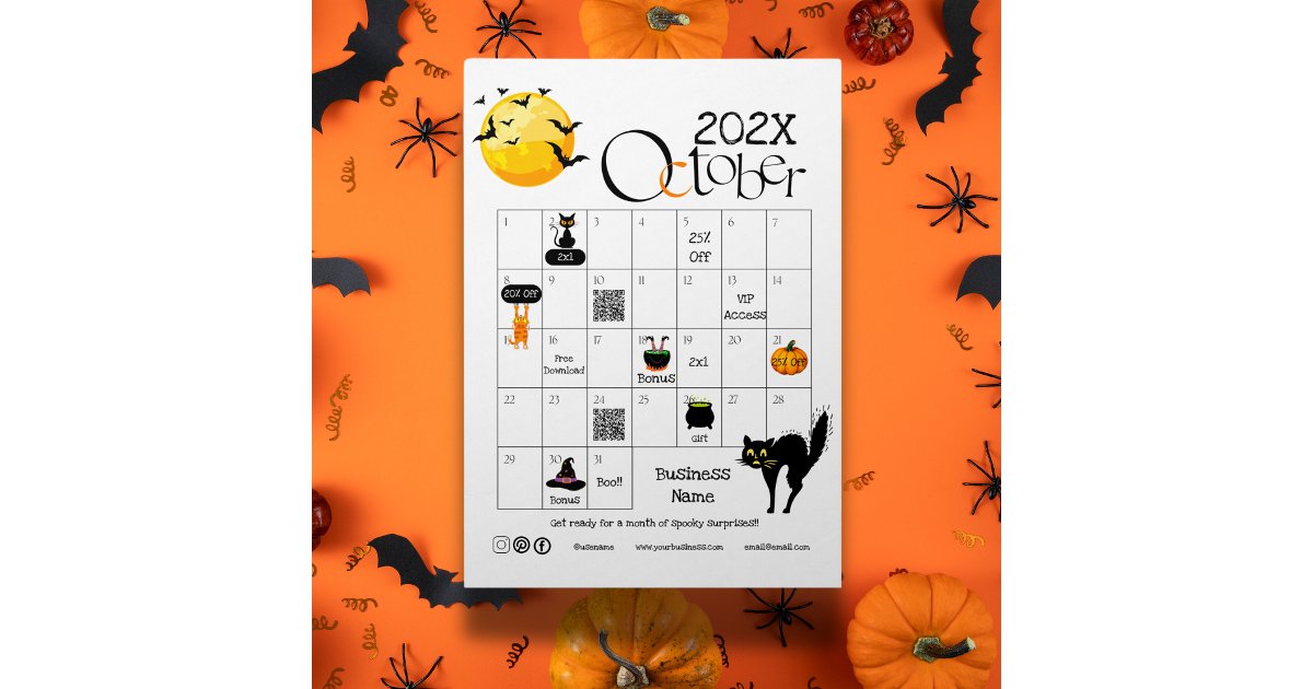 Halloween Countdown Advent Calendar Cute Icons Flyer | Zazzle