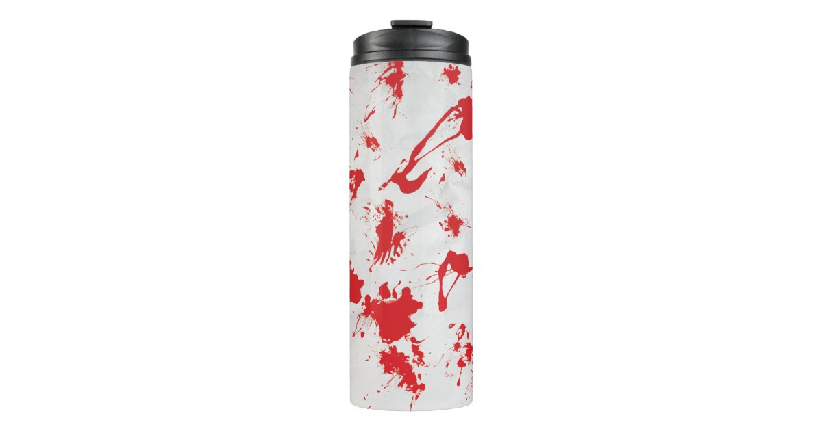 Halloween Creepy Blood Splatter Red White Thermal Tumbler | Zazzle