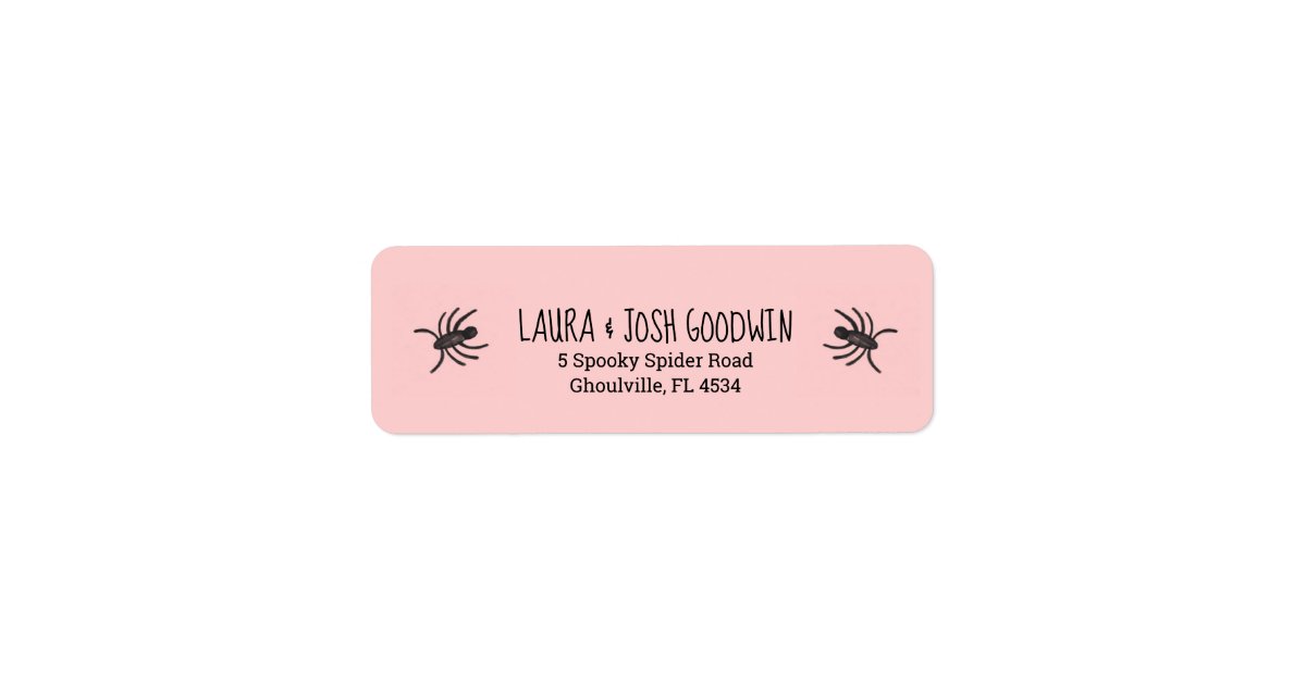 Halloween Creepy Spiders Black Illustration Label | Zazzle