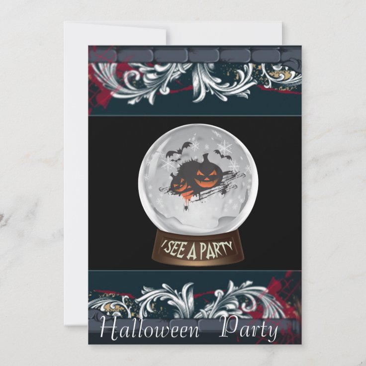 halloween crystal ball party invitation | Zazzle
