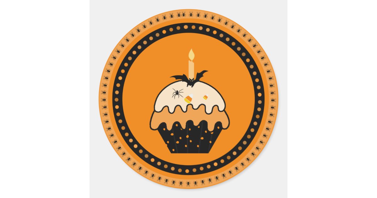 Halloween Cupcake Stickers | Zazzle