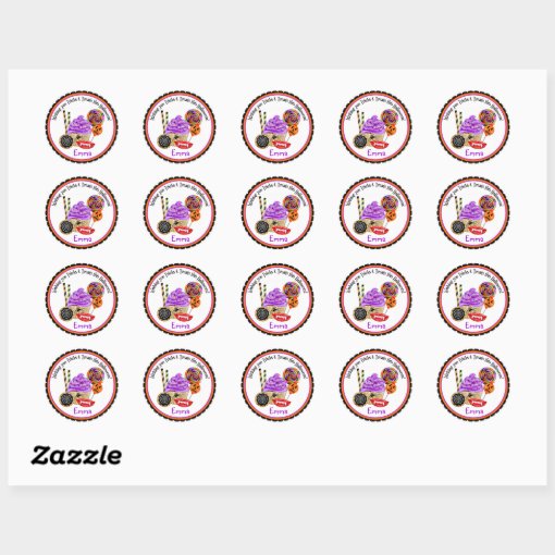 Halloween Cupcakes and Candy Stickers | Zazzle