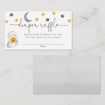 Halloween cute baby ghost fall diaper raffle cards | Zazzle