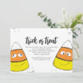Halloween Cute Candy Corn Trick Or Treat Script Invitation | Zazzle