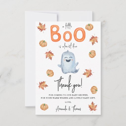 Halloween Cute Ghost thank you baby shower | Zazzle