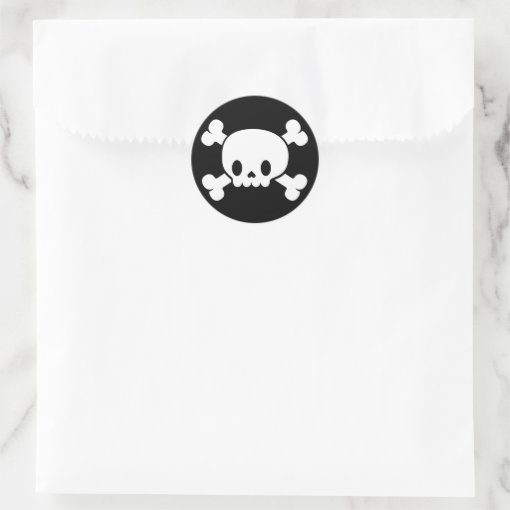 Halloween Cute Skull and Crossbones Sticker | Zazzle