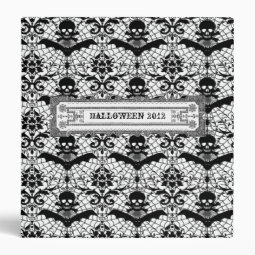 Halloween Damask Custom Binder | Zazzle