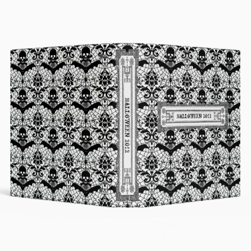 Halloween Damask Custom Binder | Zazzle