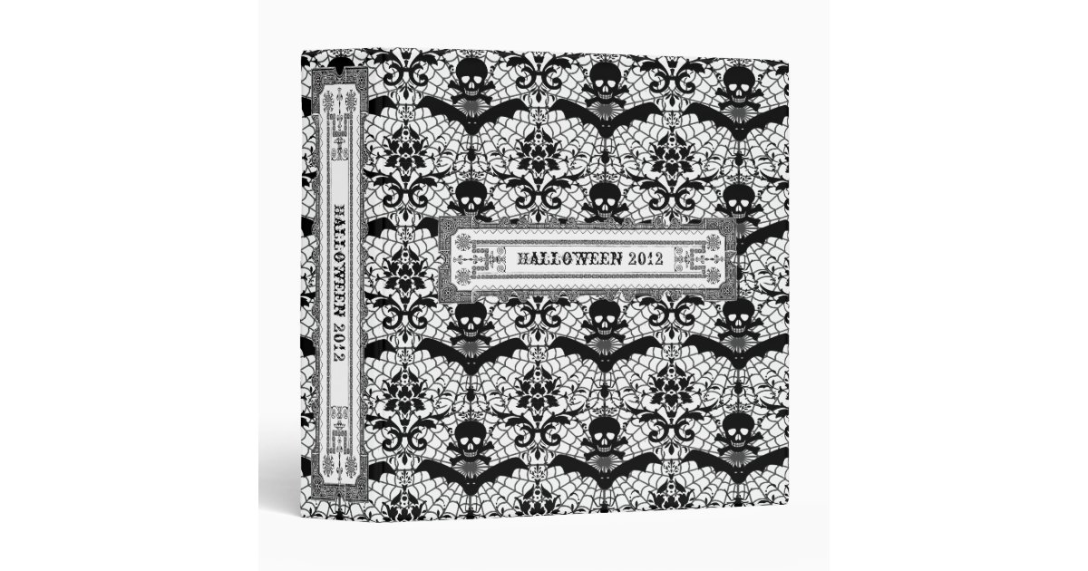Halloween Damask Custom Binder | Zazzle