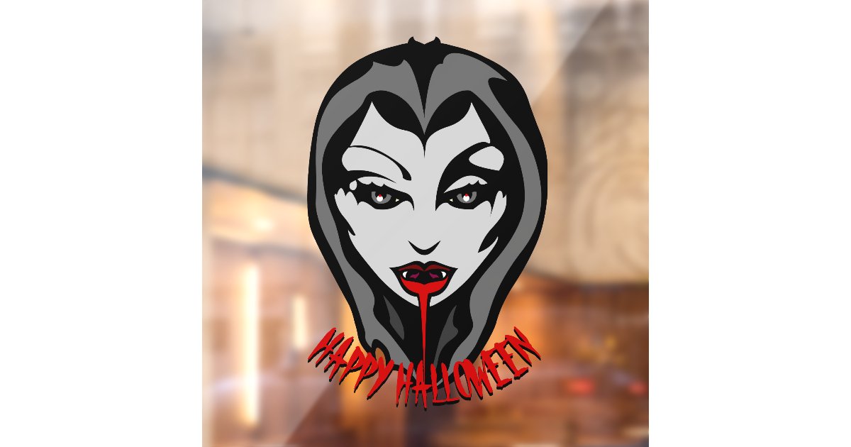 Halloween Decals Personalized Vampire Window Decal | Zazzle