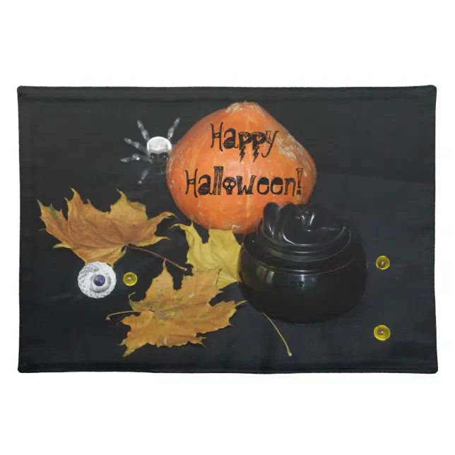 Halloween decor cloth placemat | Zazzle