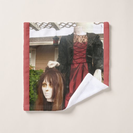 Halloween decoration gothic headless lady bath towel set | Zazzle