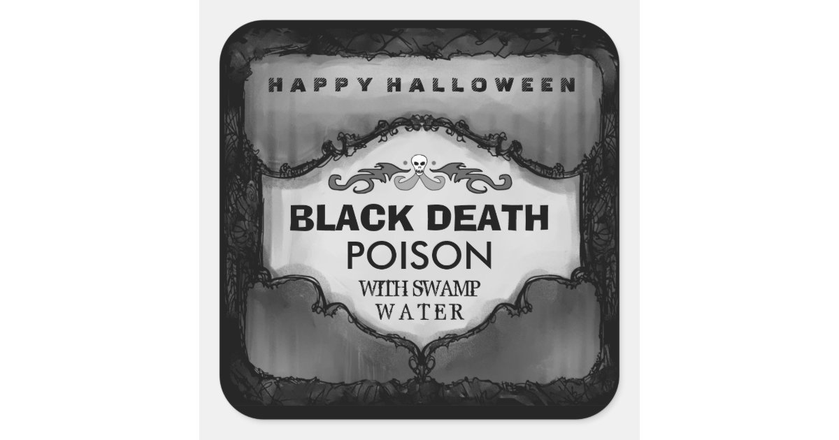 Halloween Drink Label - Gray & Black Large Square | Zazzle