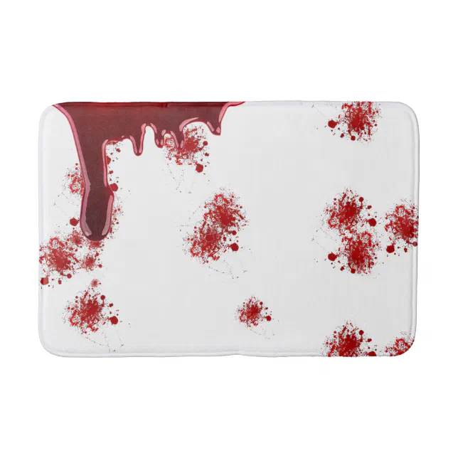 Halloween | Dripping Blood Splatters Pattern Bathroom Mat | Zazzle