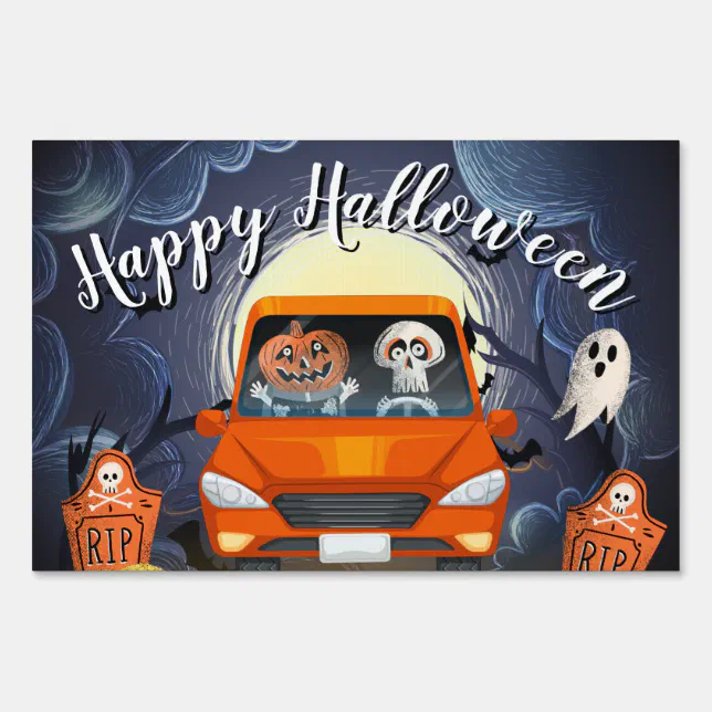 Halloween Drive In thru Car Party Sign | Zazzle