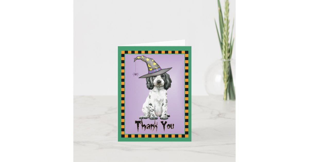 Halloween English Cocker Spaniel Thank You Card | Zazzle