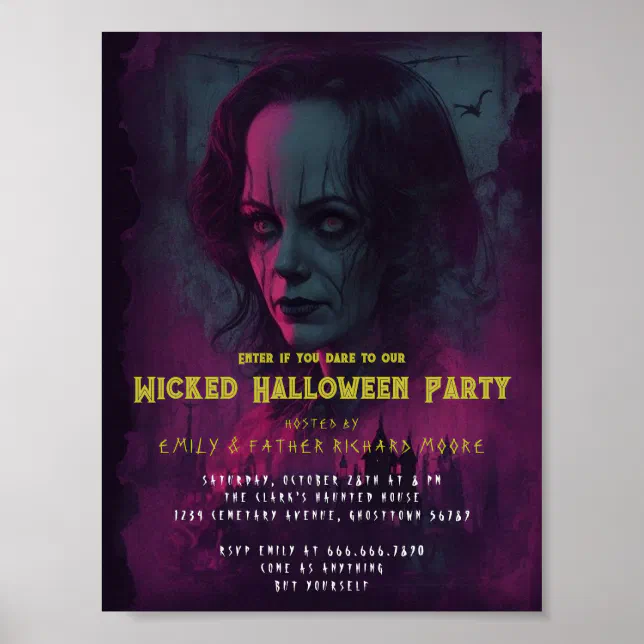 Halloween Evil Circus Clown Party Invitation Poster | Zazzle