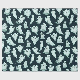 Halloween Evil Ghosts Horror Pattern Wrapping Paper | Zazzle