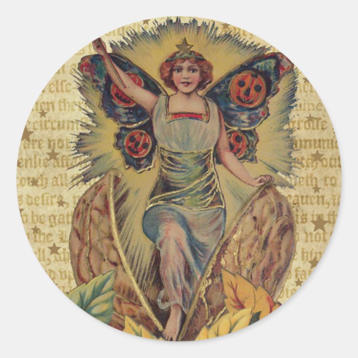 Halloween Fairy Classic Round Sticker | Zazzle