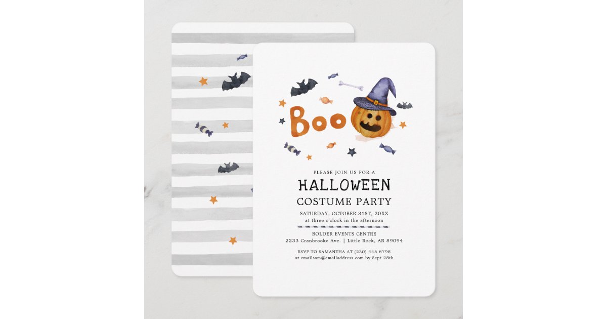 Halloween Fall Pumpkin Costume Party Invitation | Zazzle