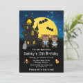 Halloween Fancy Dress Birthday Werewolf Blue Invitation | Zazzle