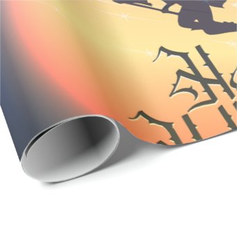 Halloween Flying Witch Wrapping Paper | Zazzle