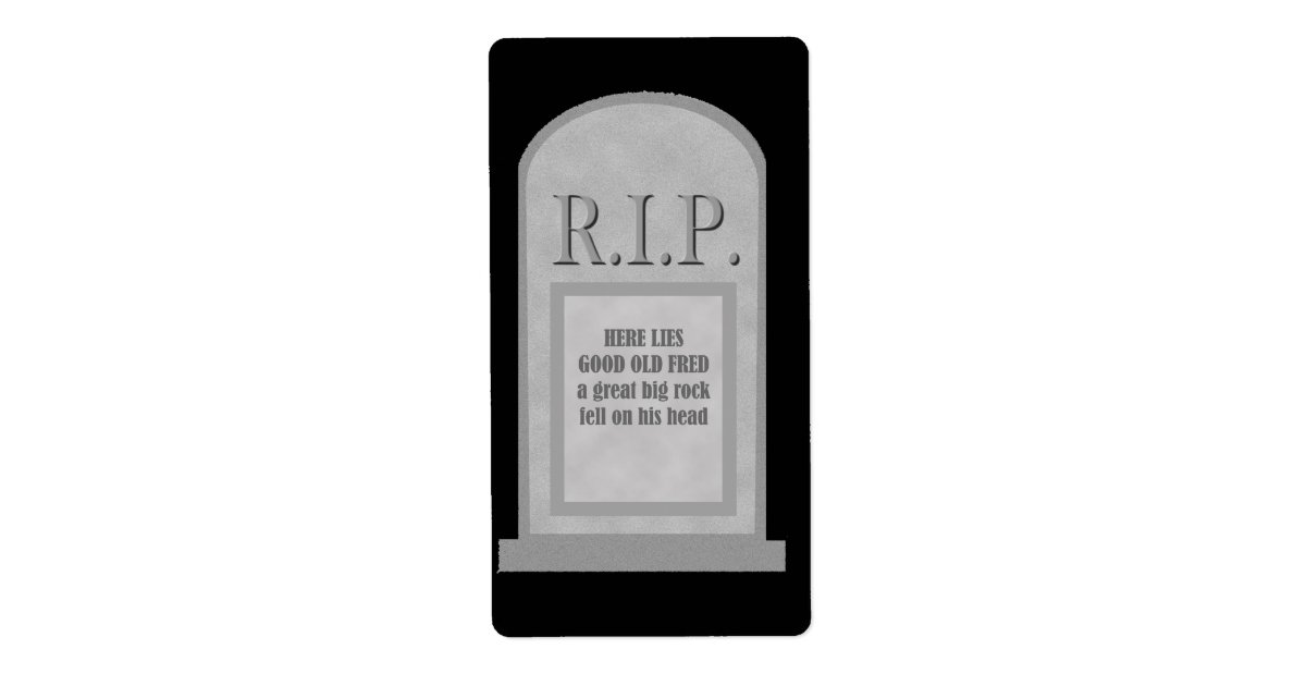 Halloween Fred Tombstone Label | Zazzle