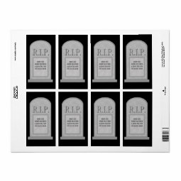 Halloween Fred Tombstone Label | Zazzle