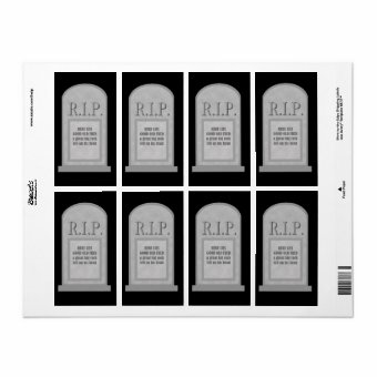 Halloween Fred Tombstone Label | Zazzle