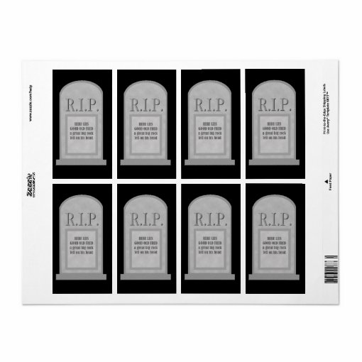 Halloween Fred Tombstone Label | Zazzle
