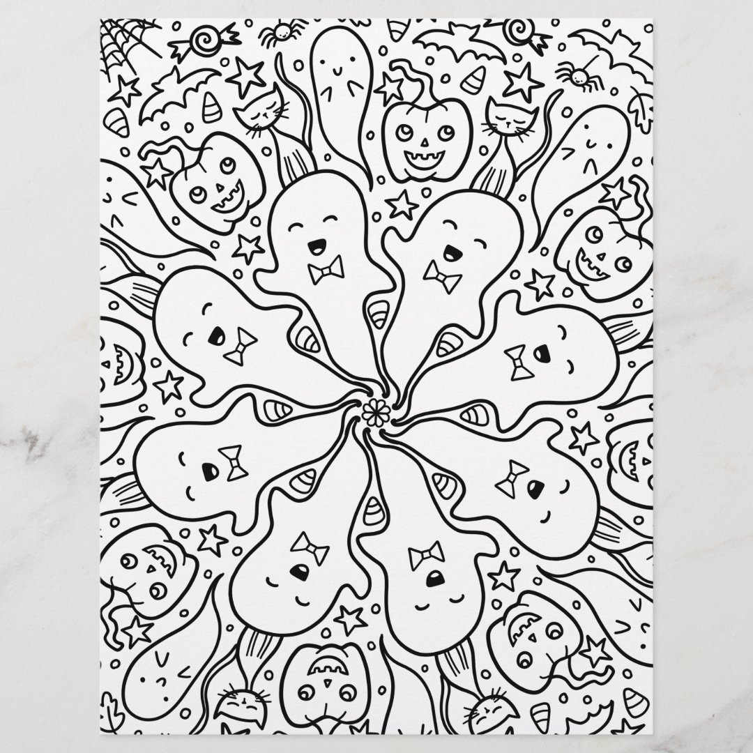 Halloween Friends Coloring Page | Zazzle