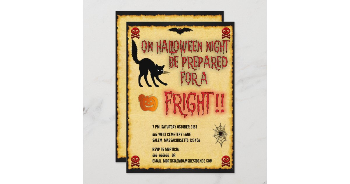 Halloween Fright Night Invitation | Zazzle