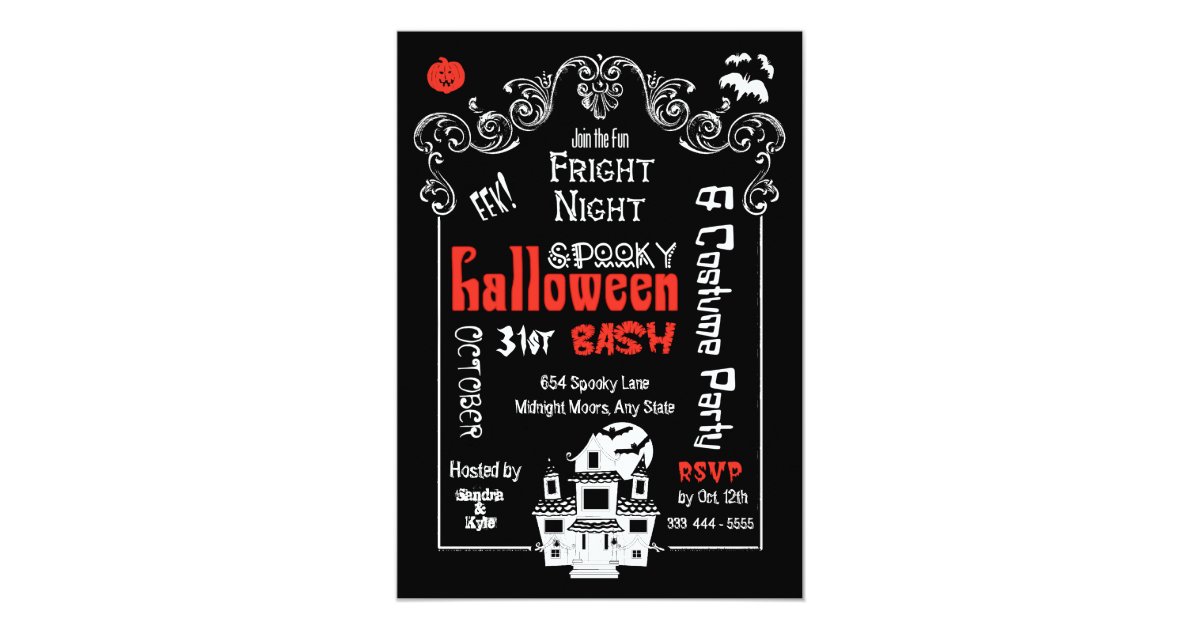 Halloween Fright Night Invitations | Zazzle.com