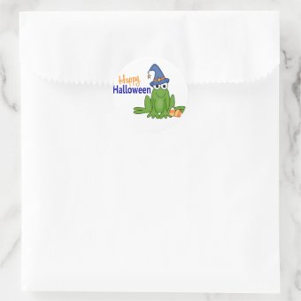 Halloween Frog Classic Round Sticker | Zazzle