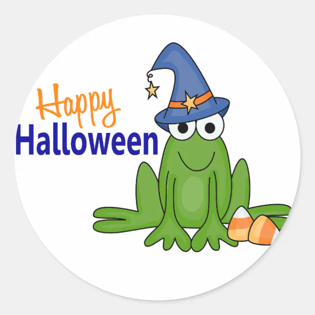 Halloween Frog Classic Round Sticker | Zazzle