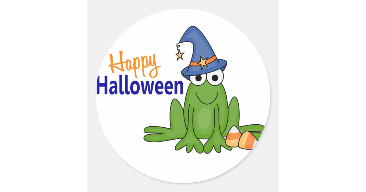 Halloween Frog Classic Round Sticker | Zazzle