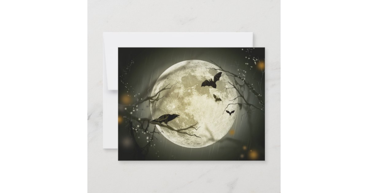 Halloween Full Moon Invitation | Zazzle