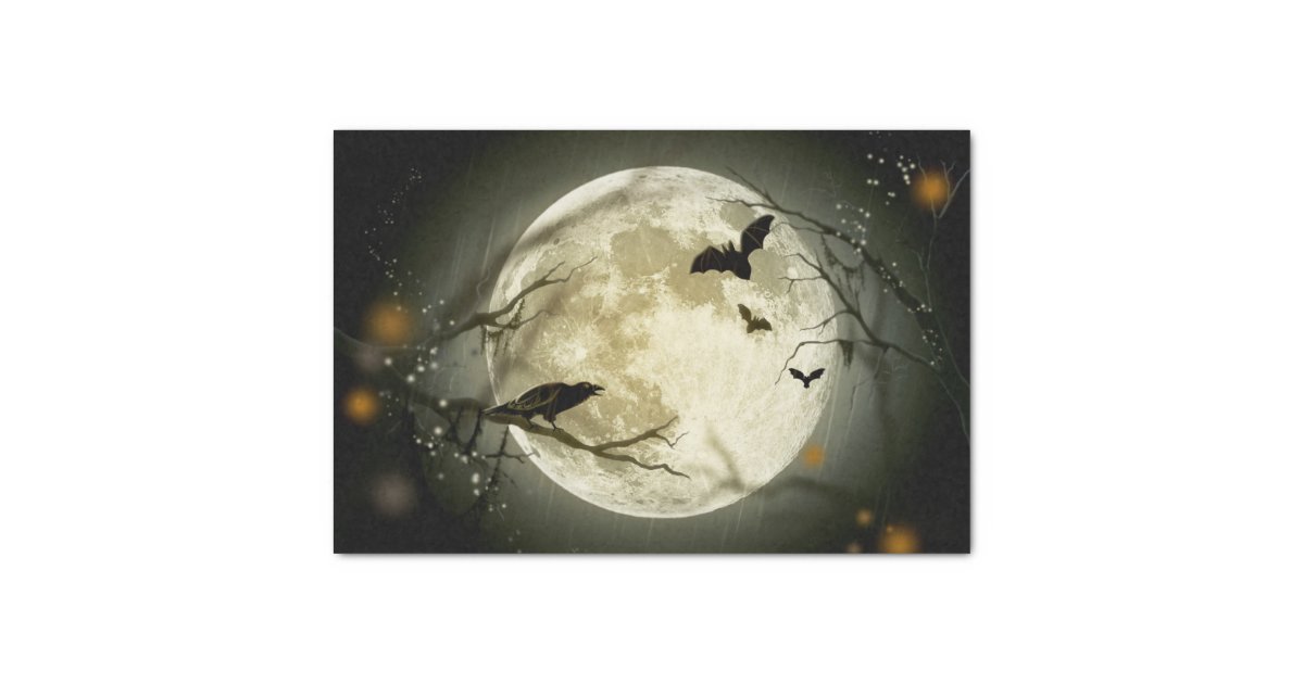 Halloween Full Moon Tissue Paper | Zazzle