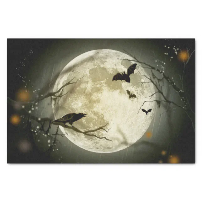 Halloween Full Moon Tissue Paper | Zazzle