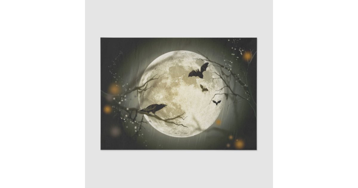 Halloween Full Moon Tissue Paper | Zazzle