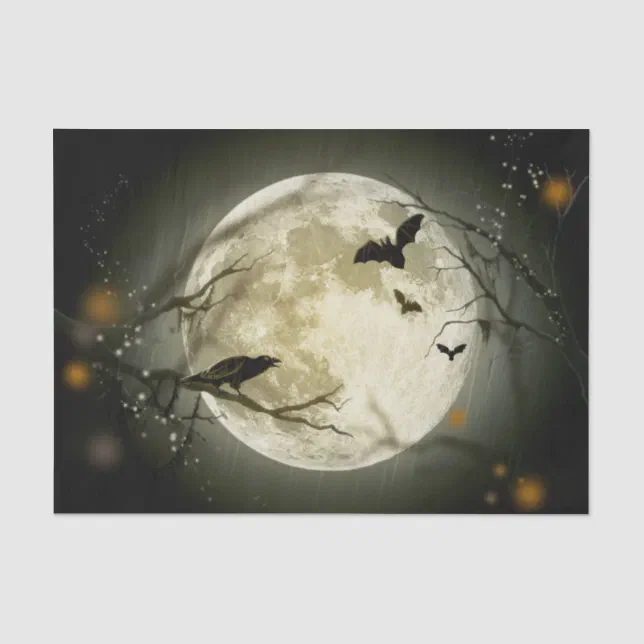 Halloween Full Moon Tissue Paper | Zazzle