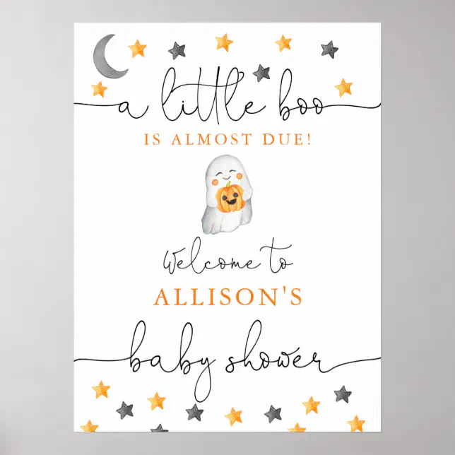 Halloween gender neutral baby shower welcome sign | Zazzle