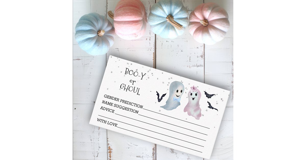 Halloween Gender Reveal Predictions Ghosts Enclosure Card | Zazzle